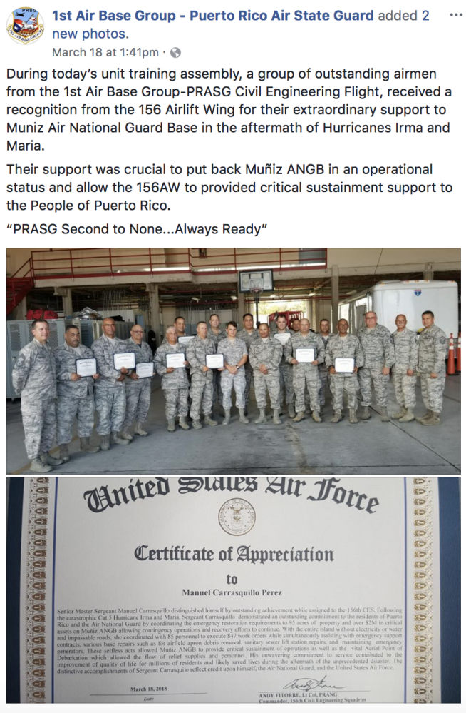 US Air Force recognize Puerto Rico SDF service - StateDefenseForce.com
