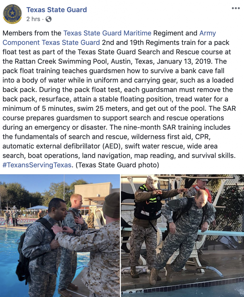 Texas State Guard undergo extensive SAR water training ...