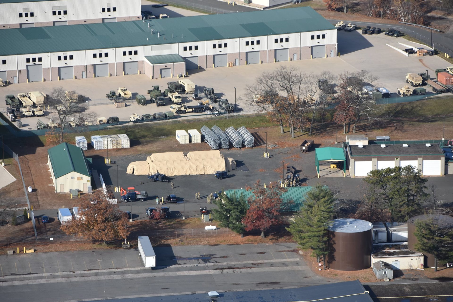 Aerial Shots of Foot Guards Emergency Field Hospital Deployment ...