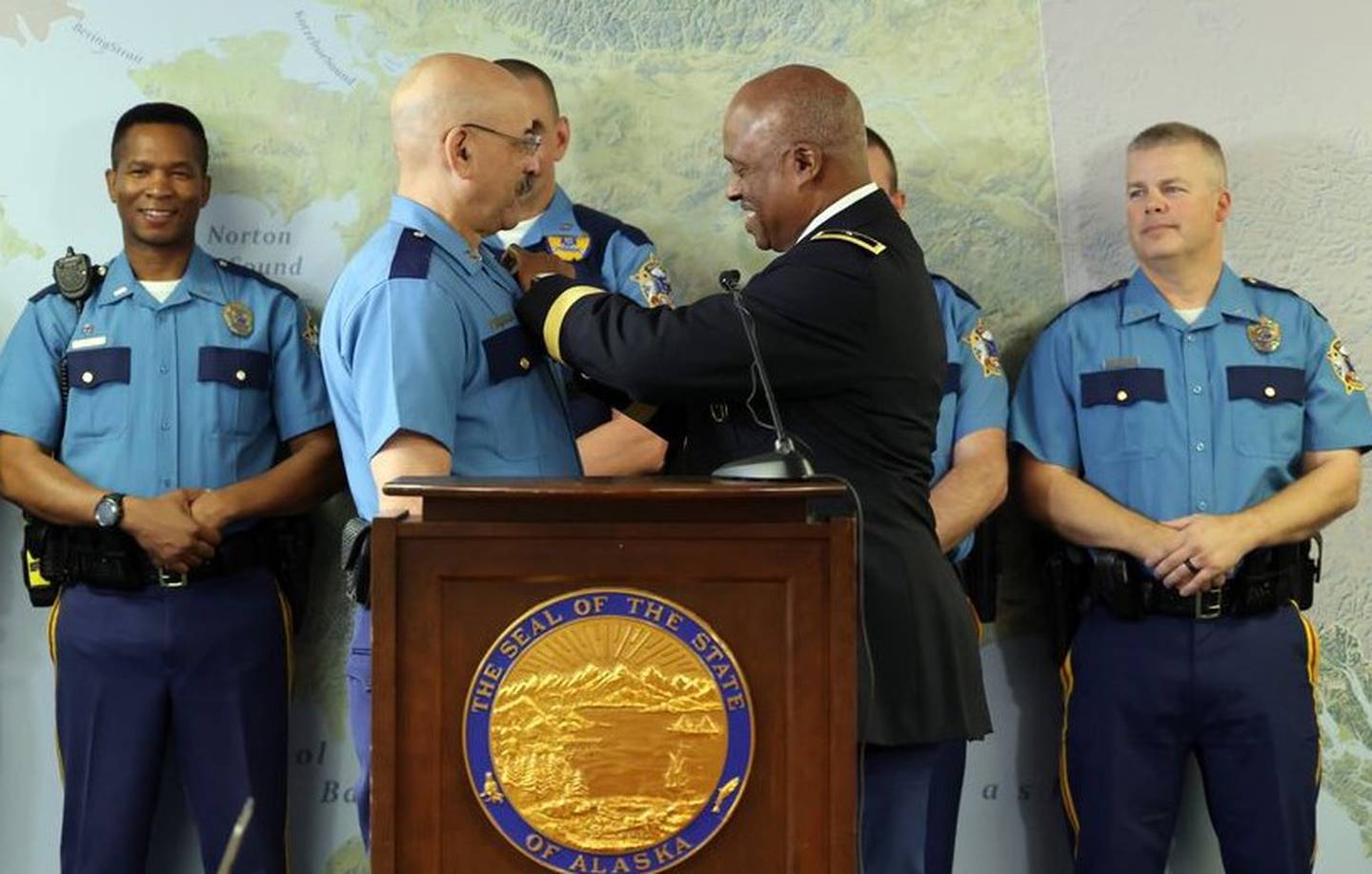 Alaska SDF General Pins First Black Colonel in Alaska State Trooper ...